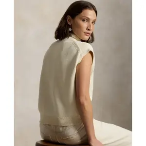 Ralph Lauren Sleeveless Cotton Turtleneck Sweater