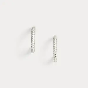 Ralph Lauren Rope Silver-tone Hoop Earrings - Grey