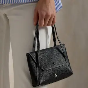 Ralph Lauren Polo Play Leather Mini Envelope Bag - Black