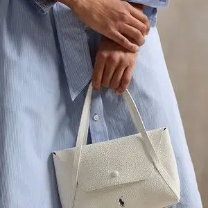 Ralph Lauren Polo Play Leather Mini Envelope Bag - Paper