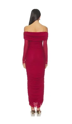 BUMPSUIT Off The Shoulder Mesh Dress - Red