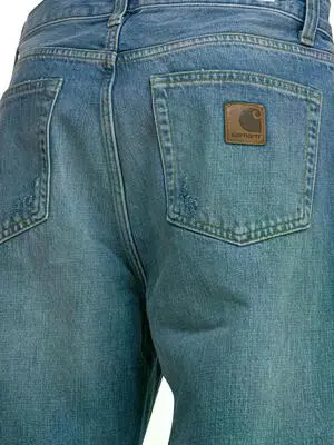 Carhartt Work In Progress Straight Leg Jeans With Logo Patch