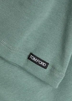 TOM FORD Crew-neck Stretch-cotton T-shirt - Teal
