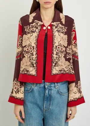 BODE Printed Silk Jacket