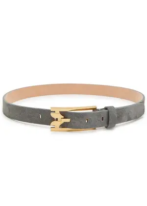 Victoria Beckham Pin-buckle Suede Belt - Grey