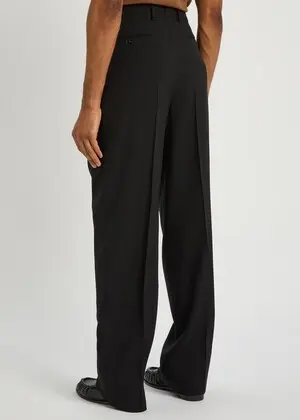 TOM FORD Double-pleated Wool-blend Trousers - Black