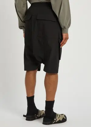 Rick Owens Cotton-poplin Cargo Pods Shorts - Black