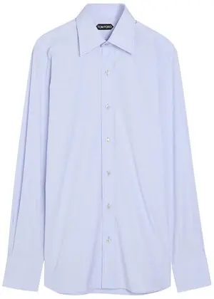 TOM FORD Slim-fit Cotton Shirt Blue