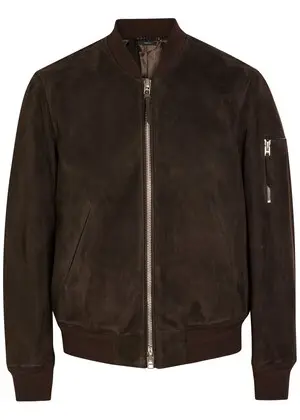 TOM FORD Suede Bomber Jacket - Chocolate