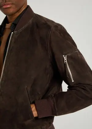TOM FORD Suede Bomber Jacket - Chocolate