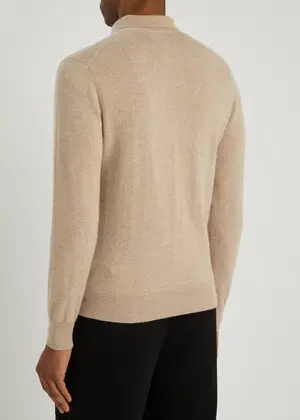 ALLUDE Cashmere Polo Jumper - Beige