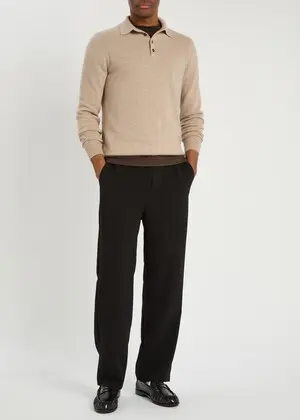 ALLUDE Cashmere Polo Jumper - Beige