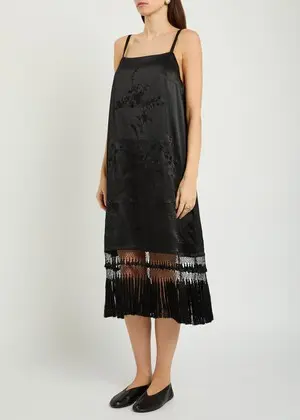 BODE Worcester Tassel Silk Midi Dress