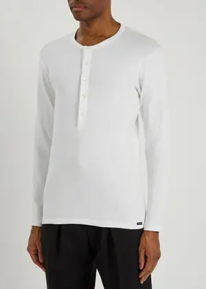 TOM FORD Henley Stretch-cotton Top - White