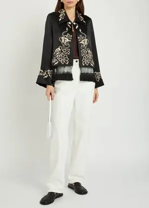 BODE Phantasm Floral Fringed Silk Jacket