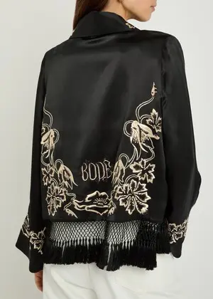 BODE Phantasm Floral Fringed Silk Jacket