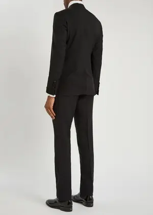 TOM FORD Shelton Satin-trimmed Wool Evening Suit - Black
