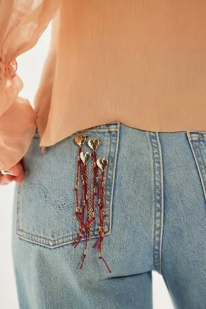 Free People Party Pin Set - Gold/red