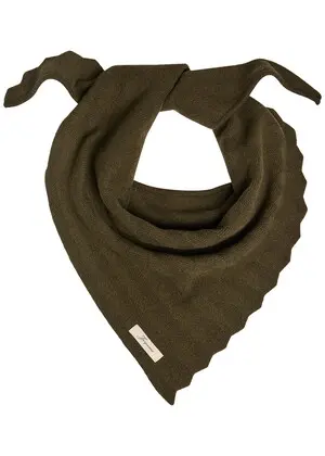 Jacquemus Le Chale Chevron Herringbone Wool And Cashmere-blend Scarf Khaki