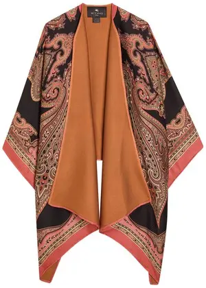 Etro Patterned Jacquard Wool-blend Cape - No Colour