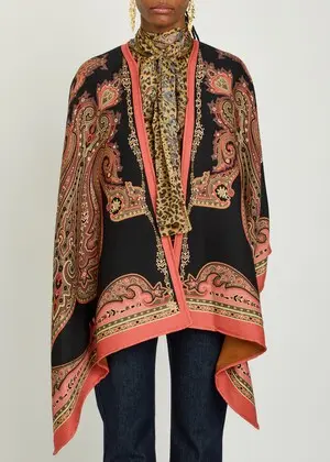 Etro Patterned Jacquard Wool-blend Cape - No Colour