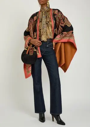Etro Patterned Jacquard Wool-blend Cape - No Colour
