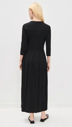 Theory Long Sleeve Pleated Midi Dress