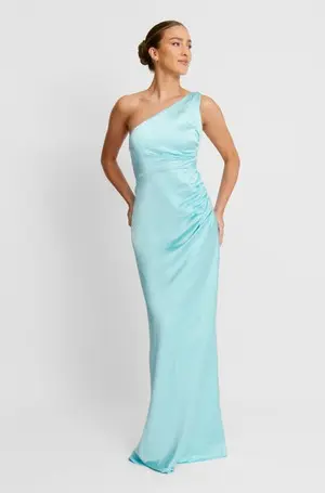 SIX STORIES One-shoulder Maxi Dress - Turquoise