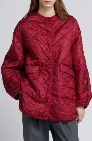 MM BY MAX MARA Spiga Quilted Jacket - Dark Red