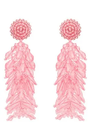 Oscar De La Renta Cluster Tassel Clip-on Earrings - Pink