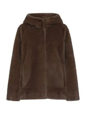 Gerard Darel Morgane Faux Fur Hooded Coat