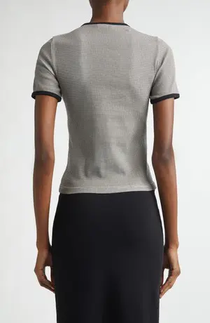 COURREGES Houndstooth Logo T-shirt - Houndstooth/black