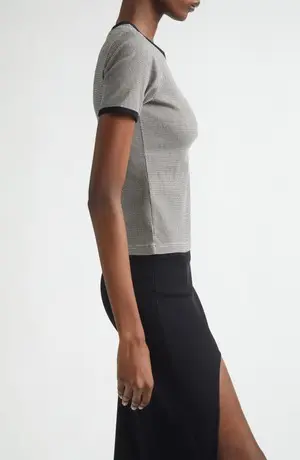 COURREGES Houndstooth Logo T-shirt - Houndstooth/black