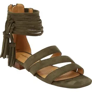 COMFORTVIEW Eleni Gladiator Sandal With Tassel Detail - Dark Olive