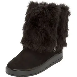 COMFORTVIEW The Shai Convertible Boot With Faux Fur Cuff - Black