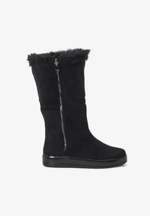 COMFORTVIEW The Shai Convertible Boot With Faux Fur Cuff - Black