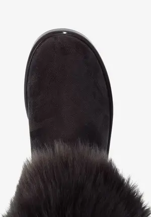 COMFORTVIEW The Shai Convertible Boot With Faux Fur Cuff - Black