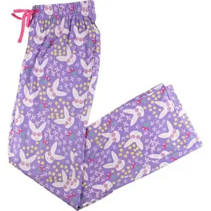 SOFTSNOOZE Adult Pajama Pants - Purple Sunny Bunnies