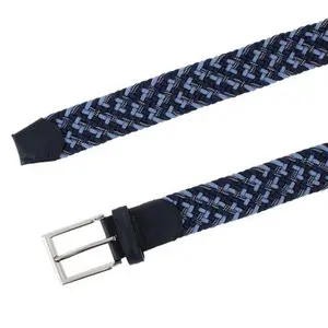 Trafalgar Edward 35mm European Weave Braided Belt - Blue