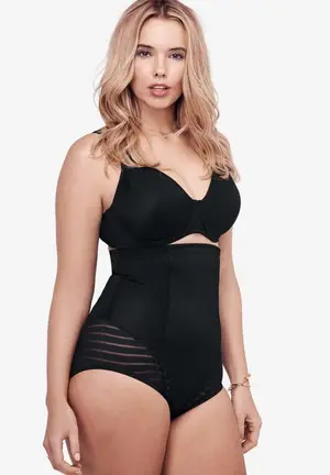 SECRET SOLUTIONS Shadow Stripe Shaper High-waist Brief