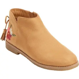 COMFORTVIEW The Sienna Bootie With Embroidered Heel Detail - Tan