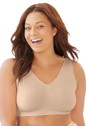 SECRET SOLUTIONS Wireless Seamless Bra - Mocha Nude