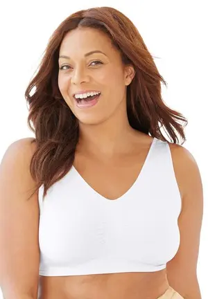 SECRET SOLUTIONS Wireless Seamless Bra - White