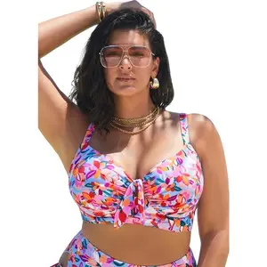 SWIMSUITS FOR ALL Confidante Bra Sized Underwire Bikini Top - Mod Bloom