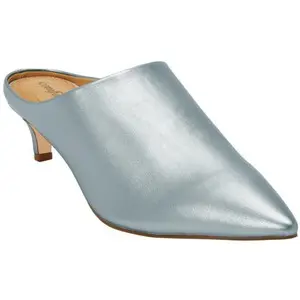COMFORTVIEW The Camden Mule With Kitten Heel - Silver