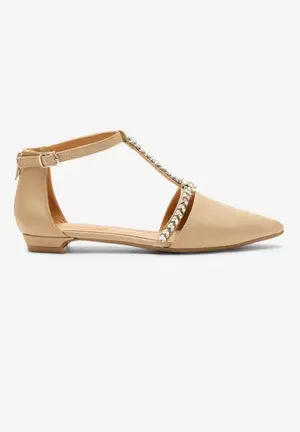 COMFORTVIEW The Clove Flat With Embellished T-strap And Buckled Ankle
