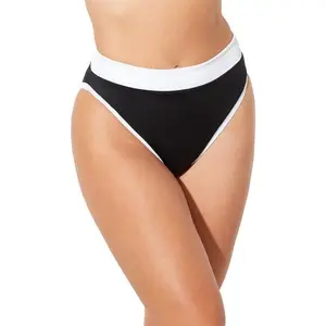 SWIMSUITS FOR ALL Colorblock High Leg Bikini Bottom