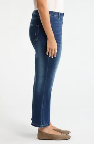 Lyssé Estelle Pull-on Ankle Flare Jeans - Dark Midwash