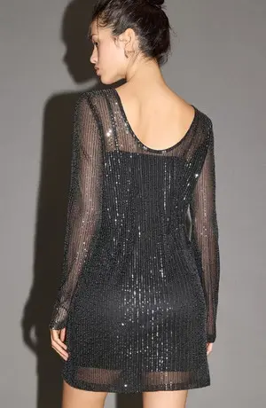 Mango Sequin Embellished Mini Dress