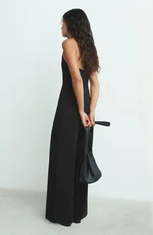 Mango Halter Neck Wide Leg Jumpsuit